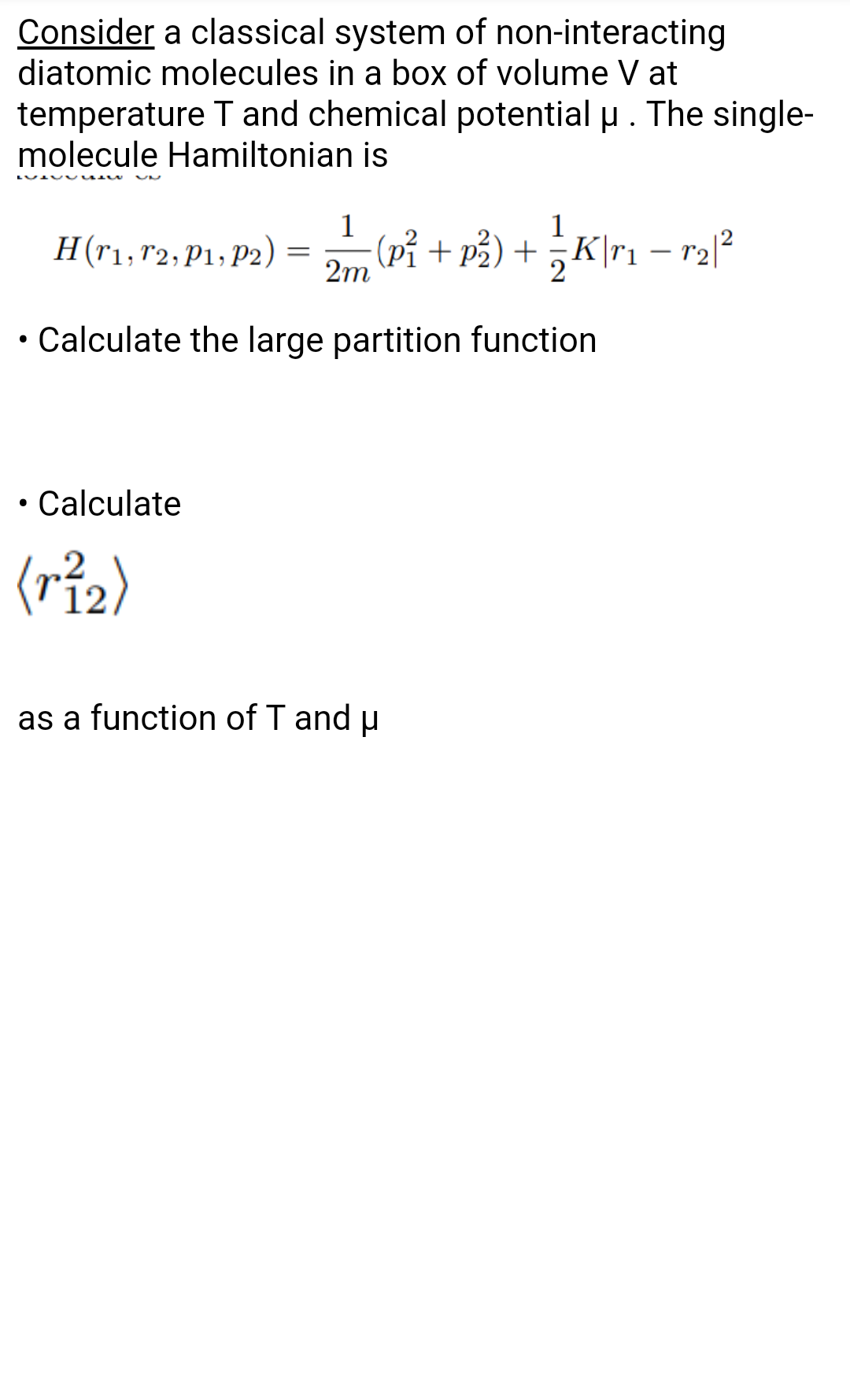 Solved Consider a classical system of non-interacting | Chegg.com