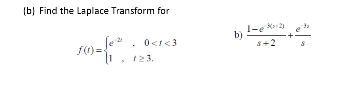 Solved (b) ﻿Find the Laplace Transform | Chegg.com