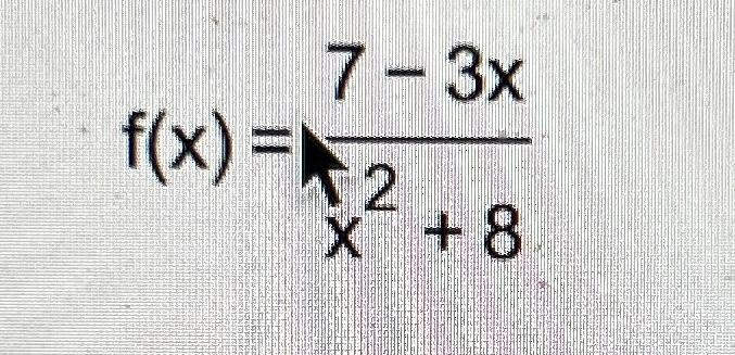 Solved f(x)=x2+87−3xFind the values(s) of x where the | Chegg.com