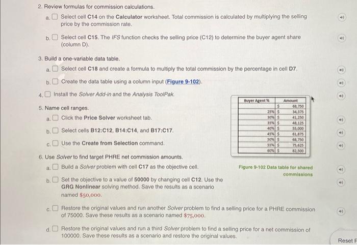 2. Review formulas for commission calculations. a. | Chegg.com