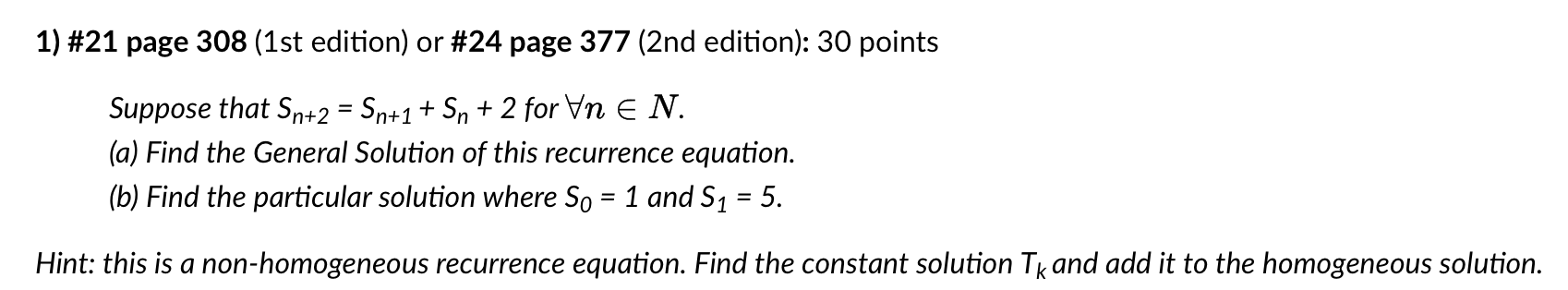 Solved #21 ﻿page 308 (1st edition) ﻿or #24 ﻿page 377 (2nd | Chegg.com