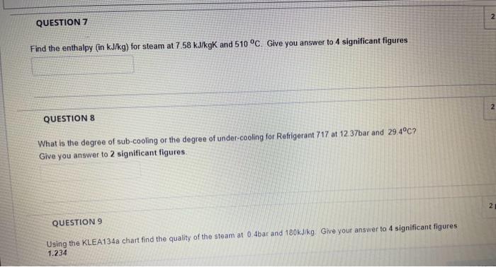 Solved From your enthalpy-entropy chart for steam find the | Chegg.com