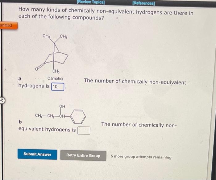 Solved How many kinds of chemically non-equivalent hydrogens | Chegg.com