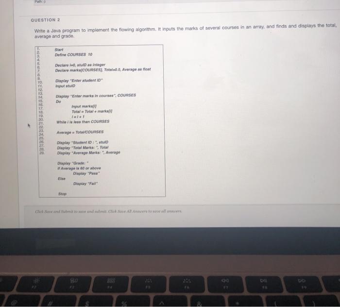 Solved QUESTION 2 Write a Java program to implement the | Chegg.com