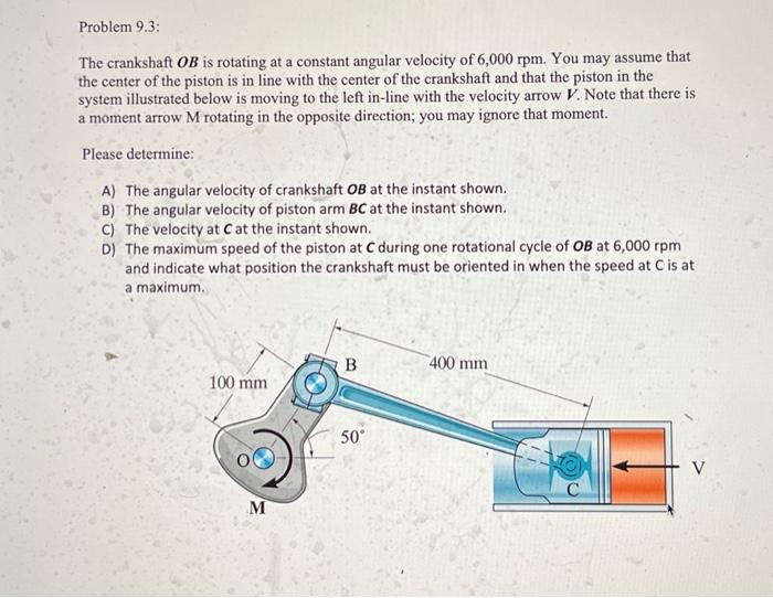Solved The crankshaft OB is rotating at a constant angular | Chegg.com