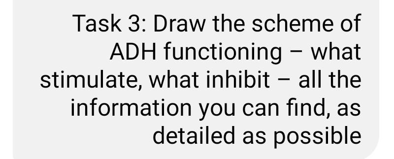 Solved Task 3: Draw the scheme of ADH functioning - what | Chegg.com