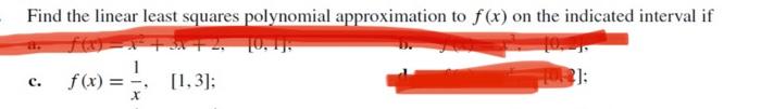Solved Find the least squares polynomial approximation of | Chegg.com