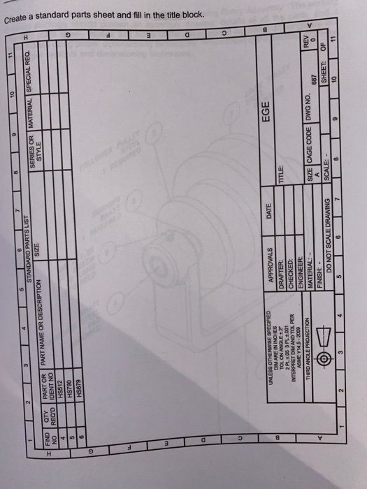 Solved B 9 10 5 DARD PARTS LISTI STANDARD PARTS LIST PART | Chegg.com