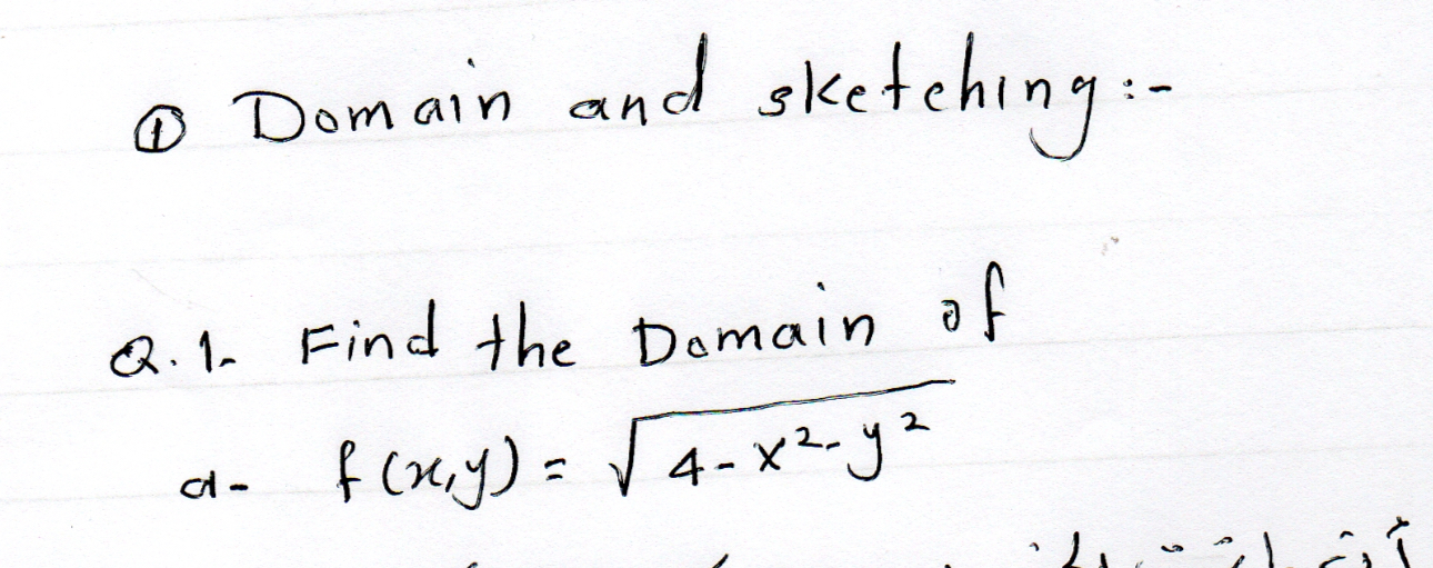 Solved (1) ﻿Domain and sketching:-Q.1. ﻿Find the Domain | Chegg.com