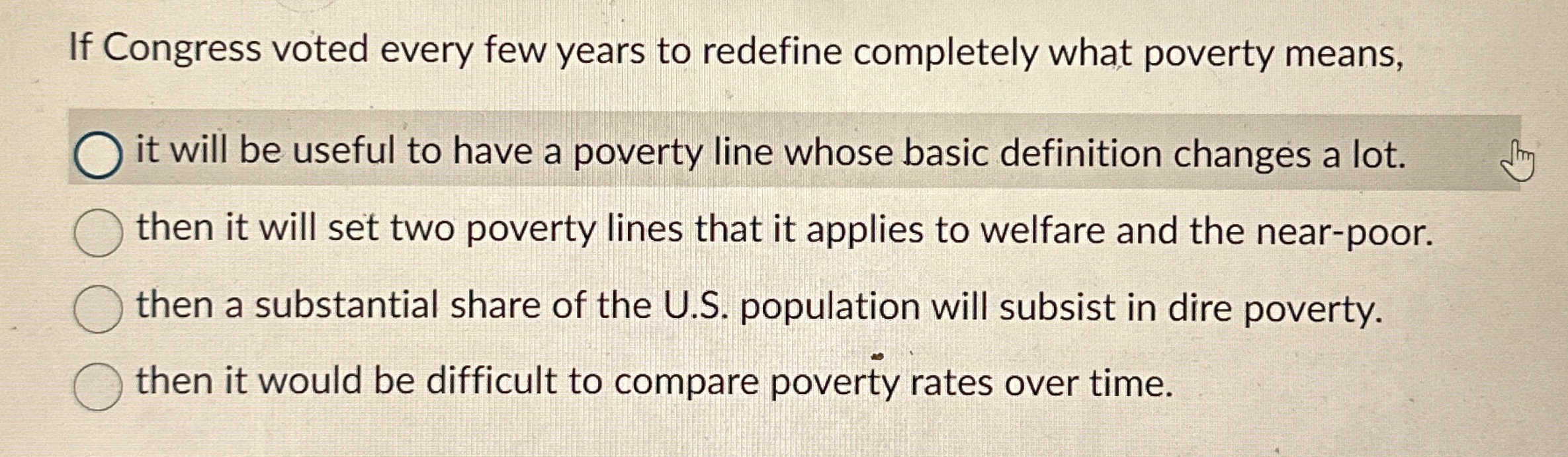 Solved If Congress voted every few years to redefine | Chegg.com