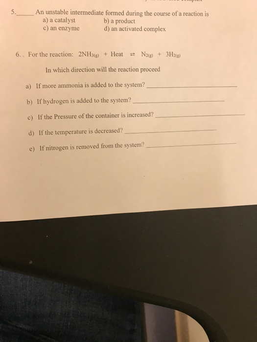 Solved An unstable intermediate formed during the course of | Chegg.com