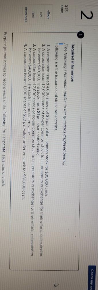 Solved Check my wo 2 Required information [The following | Chegg.com Solved Check my wo 2 Required information [The following | Chegg.com