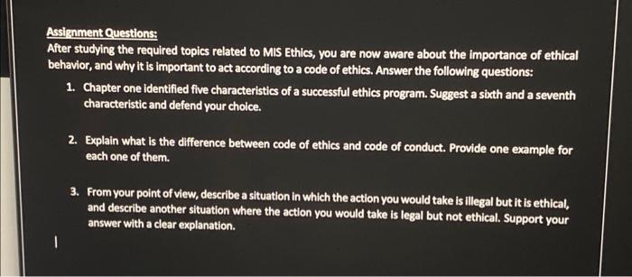 Solved Assignment Questions: After studying the required | Chegg.com