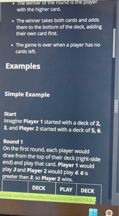 Solved 1. Game of War Write a function which runs a | Chegg.com
