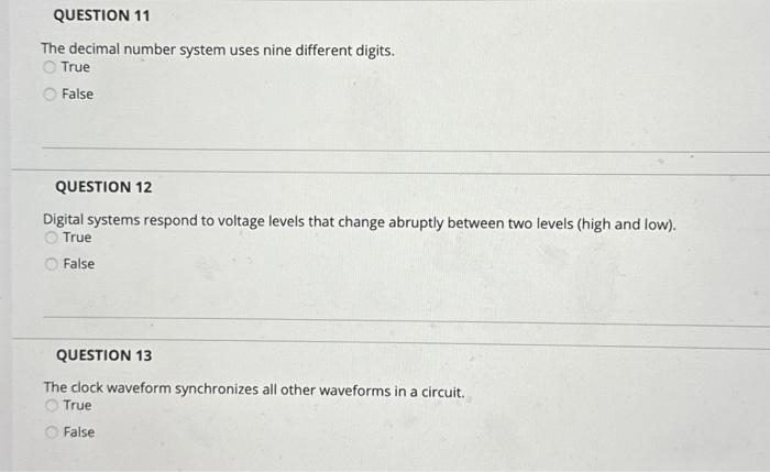 Solved The decimal number system uses nine different digits. | Chegg.com