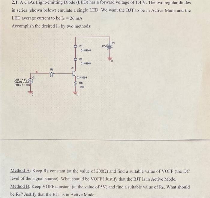 Solved 2.1. A GaAs Light-emitting Diode (LED) has a forward | Chegg.com