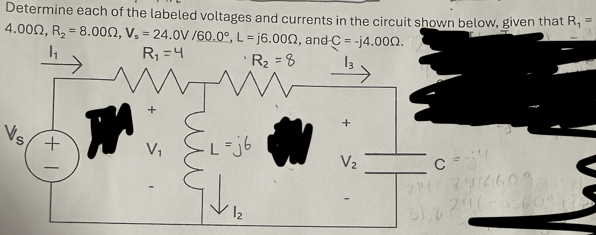 Determine each of ﻿the labeled voltages and currents | Chegg.com