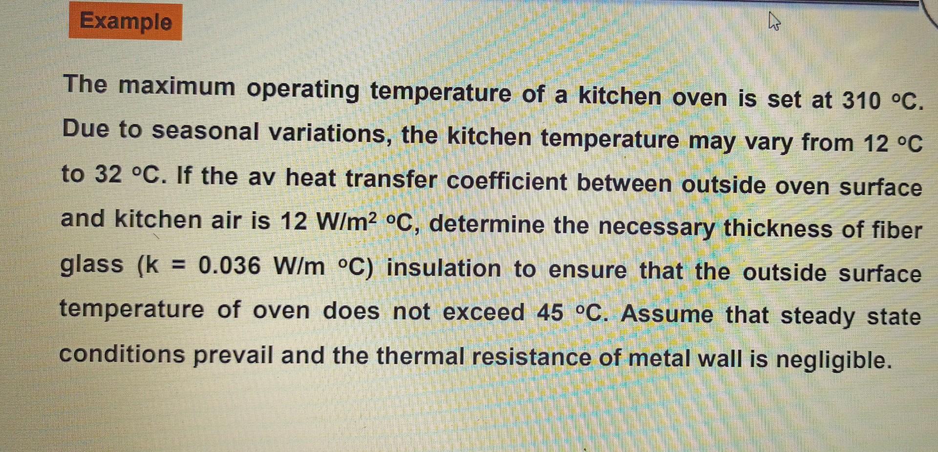 Solved The maximum operating temperature of a kitchen oven | Chegg.com