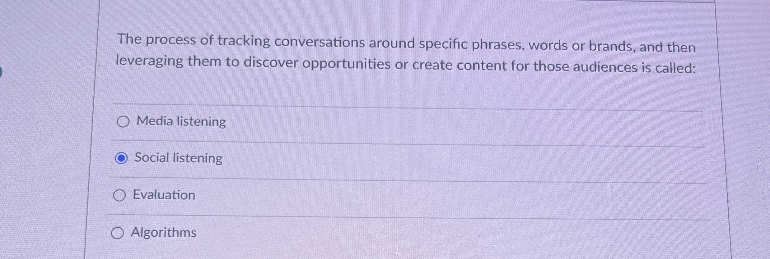 Solved The process of tracking conversations around specific | Chegg.com