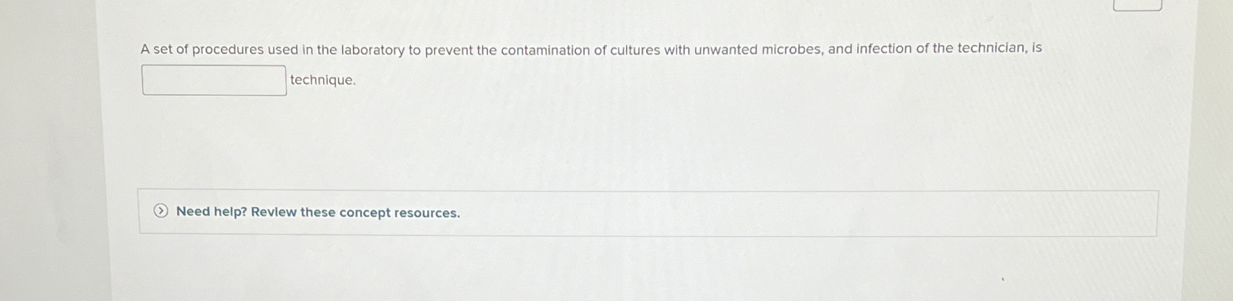 Solved A set of procedures used in the laboratory to prevent | Chegg.com