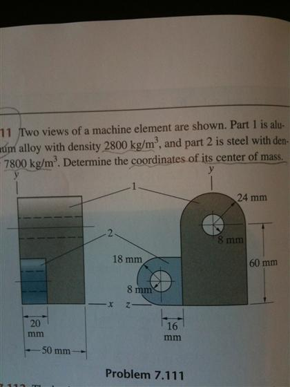 Two views of a machine element are shown. Part 1 is | Chegg.com