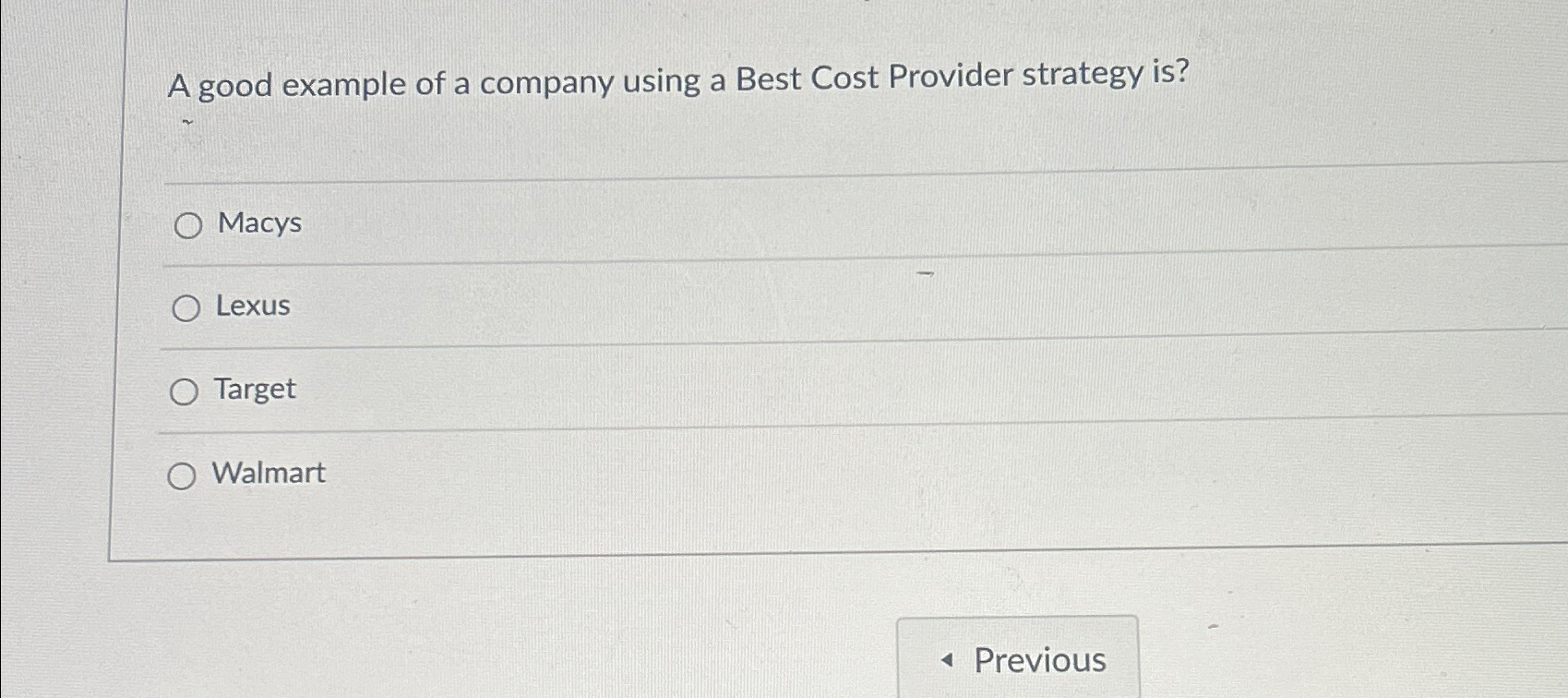 Solved A good example of a company using a Best Cost | Chegg.com