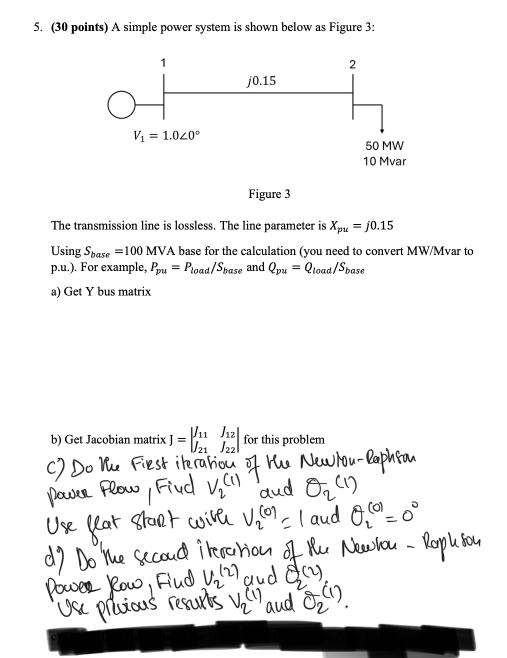 Solved (30 ﻿points) ﻿A simple power system is shown below as | Chegg.com