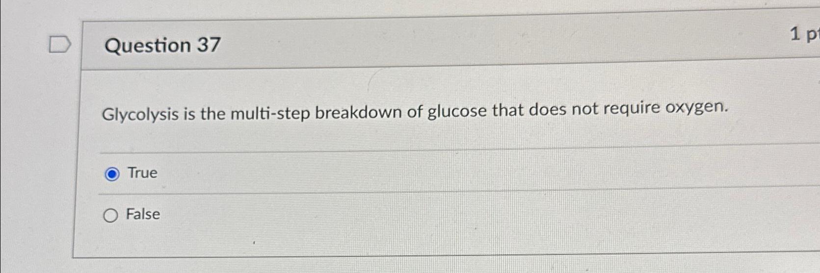 Solved Question 37Glycolysis is the multi-step breakdown of | Chegg.com