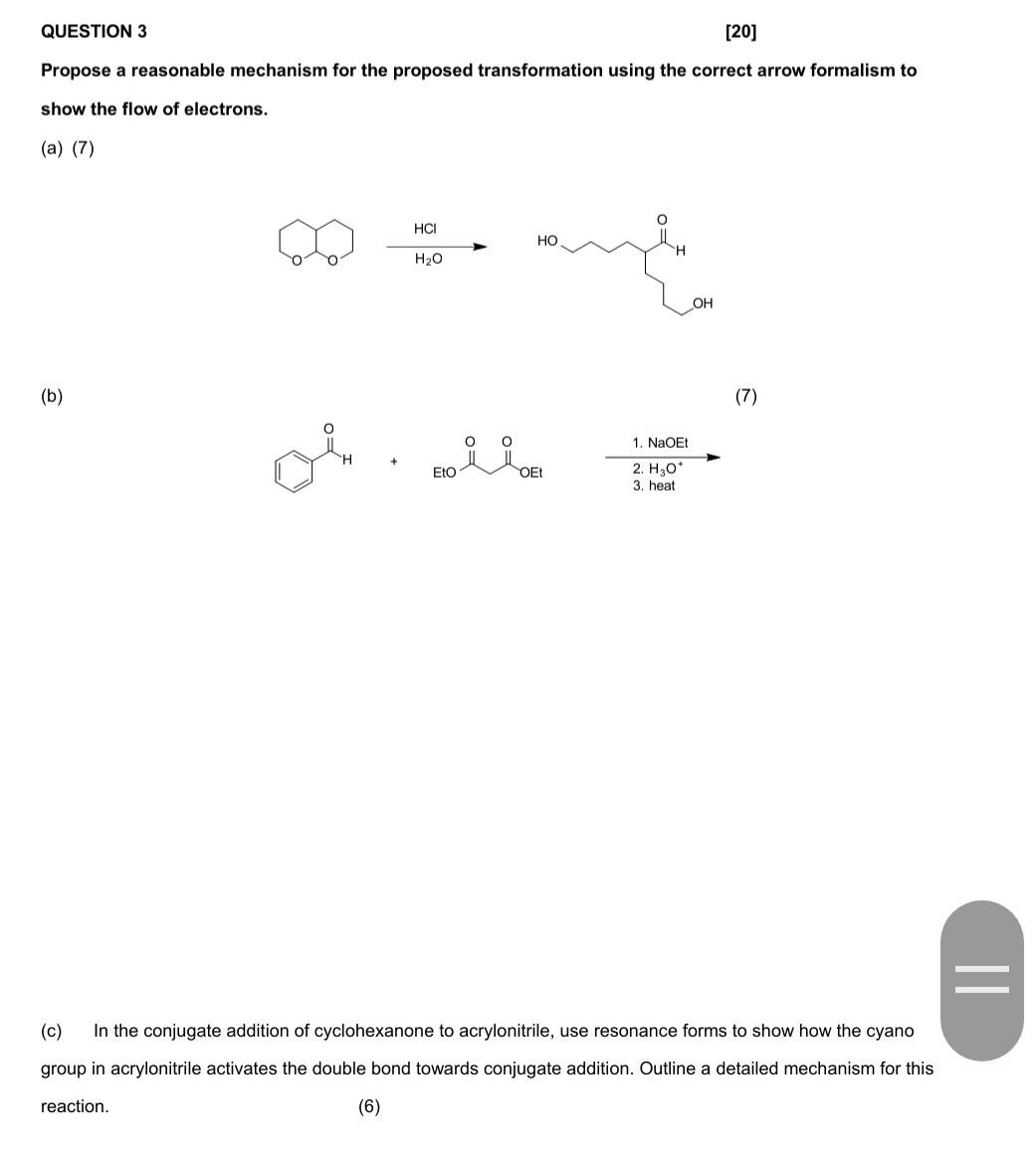 Solved QUESTION 3 [20] Propose a reasonable mechanism for | Chegg.com