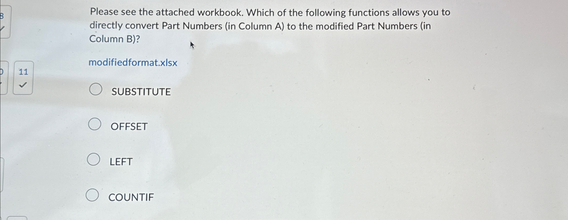 Solved Please see the attached workbook. Which of the | Chegg.com