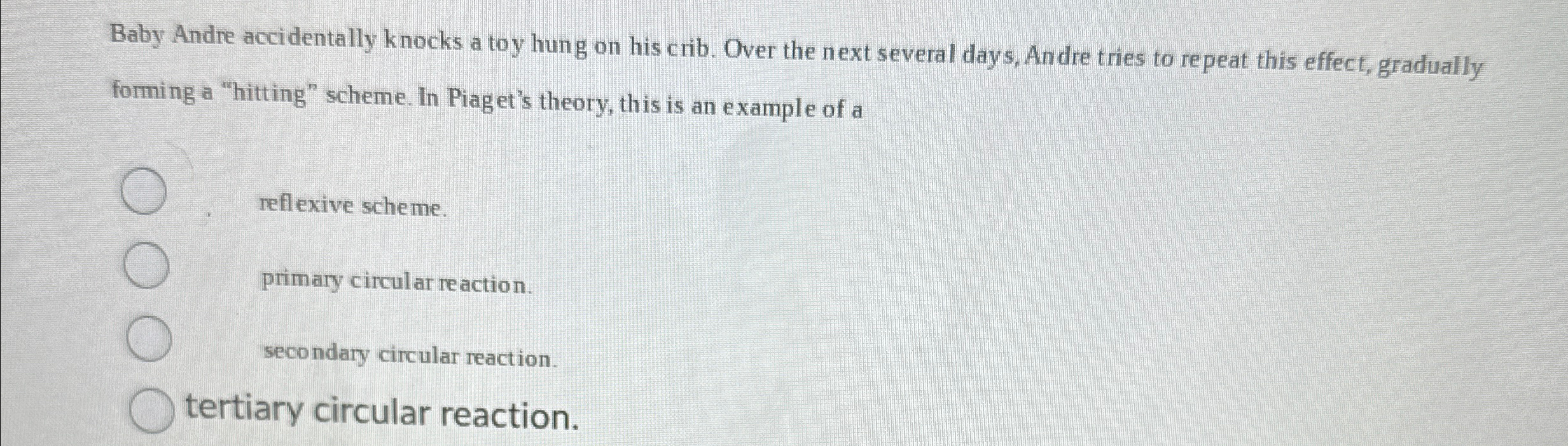 Solved Baby Andre accidentally knocks a toy hung on his | Chegg.com