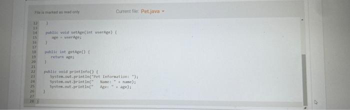 Solved 10.14 LAB: Pet information (derived classes) dogtreed | Chegg.com