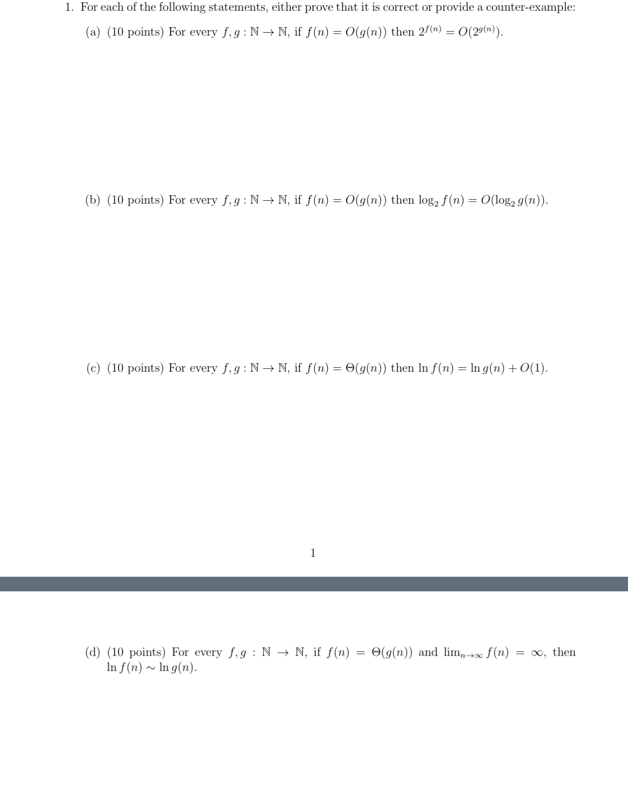 Solved For each of the following statements, either prove | Chegg.com