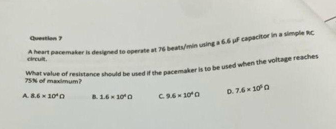 Question ?A heart pacemaker is designed to operate at | Chegg.com