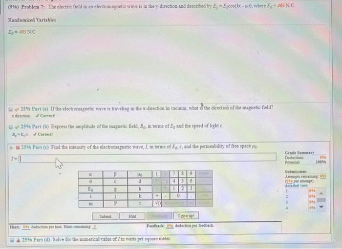 Solved (996) Problem 7: The electric field in an | Chegg.com Solved (996) Problem 7: The electric field in an | Chegg.com