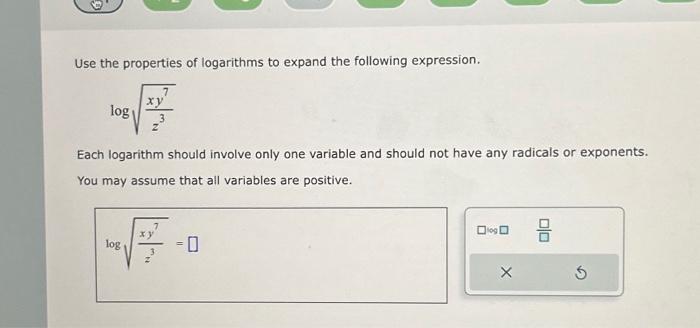 Solved Use the properties of logarithms to expand the | Chegg.com