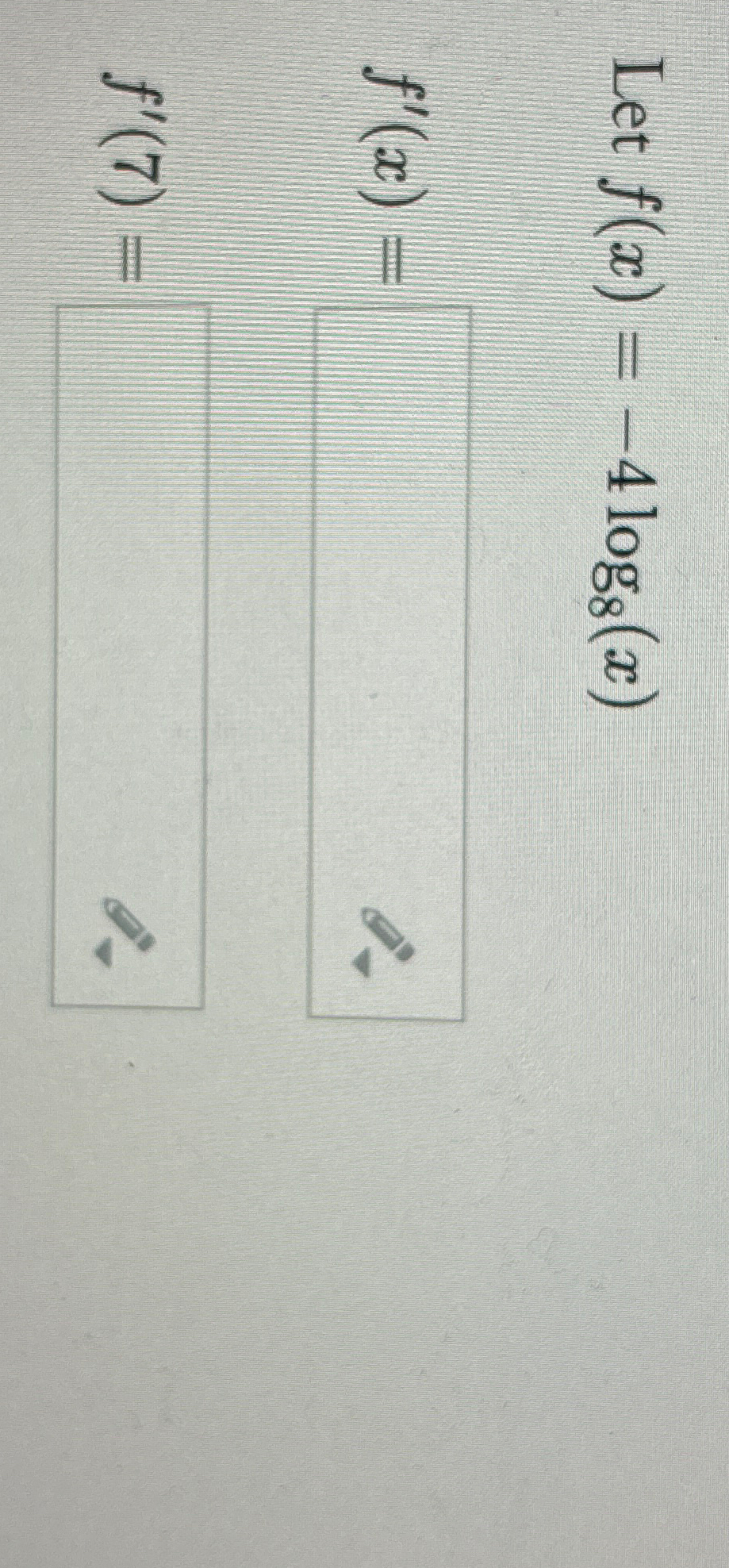 Solved Let F X 4log8 X F X F 7