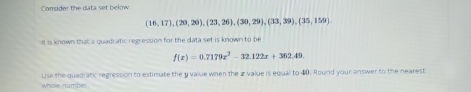 Solved Consider the data set | Chegg.com