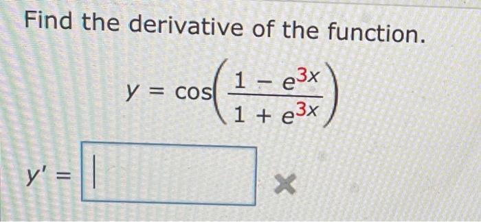 Solved Find the derivative of the function. | Chegg.com