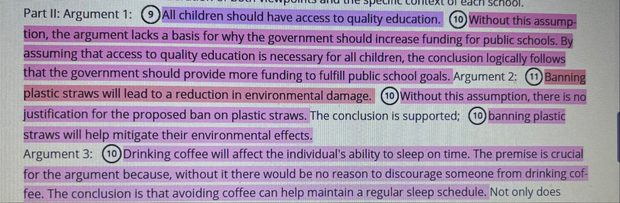 Solved Rewrite the following sentences Part II: Argument 1: | Chegg.com