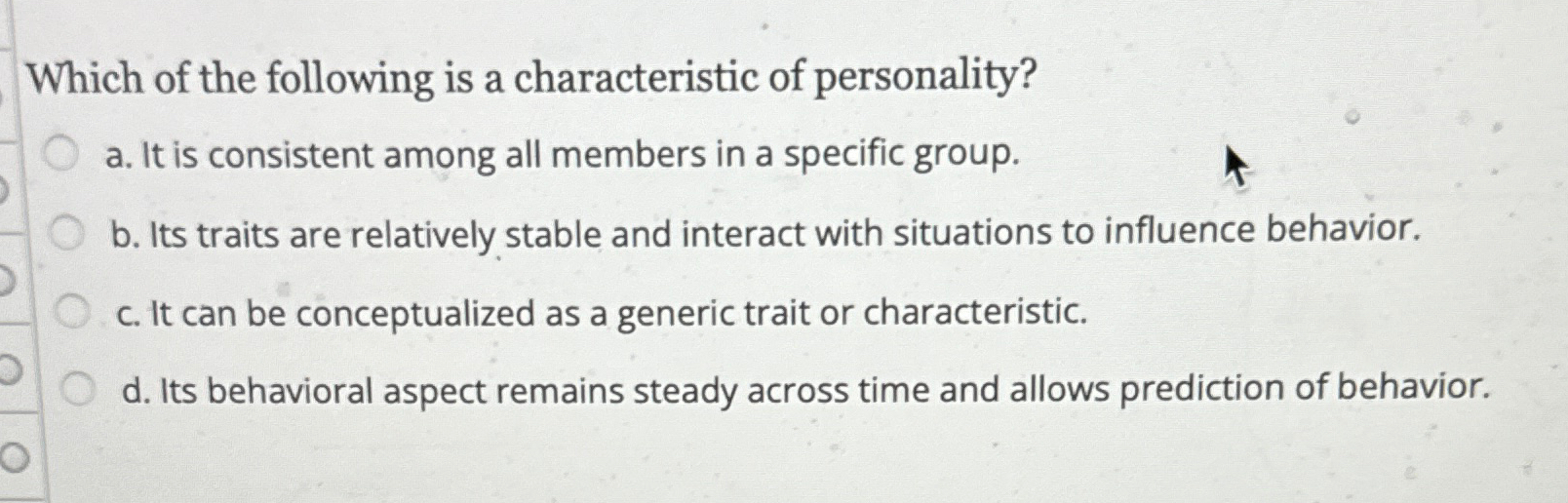 Solved Which of the following is a characteristic of | Chegg.com