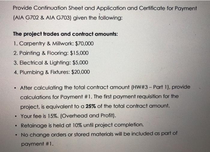 Provide continuation sheet and Application and | Chegg.com