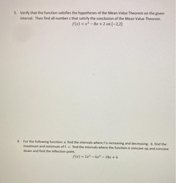 Solved 3. Verify that the function satisfies the hypotheses | Chegg.com