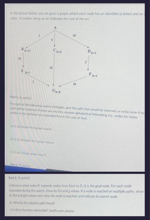 Solved In the picture below, you are given a graph, where | Chegg.com