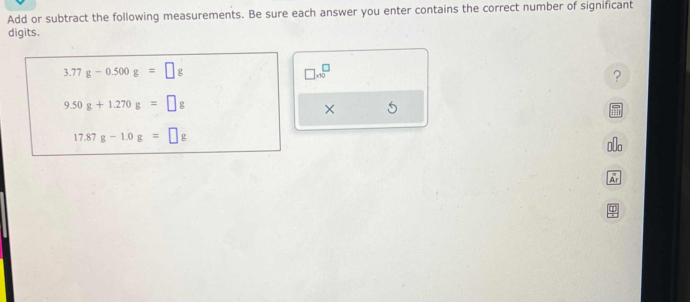 Solved Add or subtract the following measurements. Be sure | Chegg.com