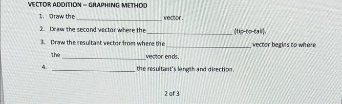 Solved VECTOR ADDITION - GRAPHING METHOD 1. Draw the ector. | Chegg.com