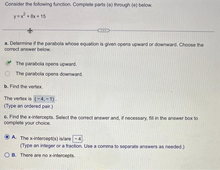 Solved Consider the following function. Complete parts (a) | Chegg.com