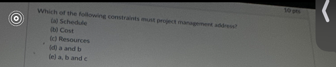 Solved Which of the following constraints must project | Chegg.com