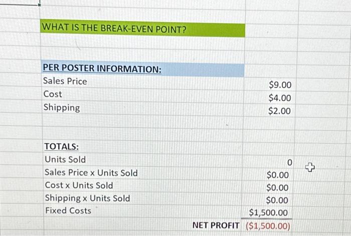 Solved 6. GOAL SEEKING FOR NET PROFIT Using XLMD | Chegg.com