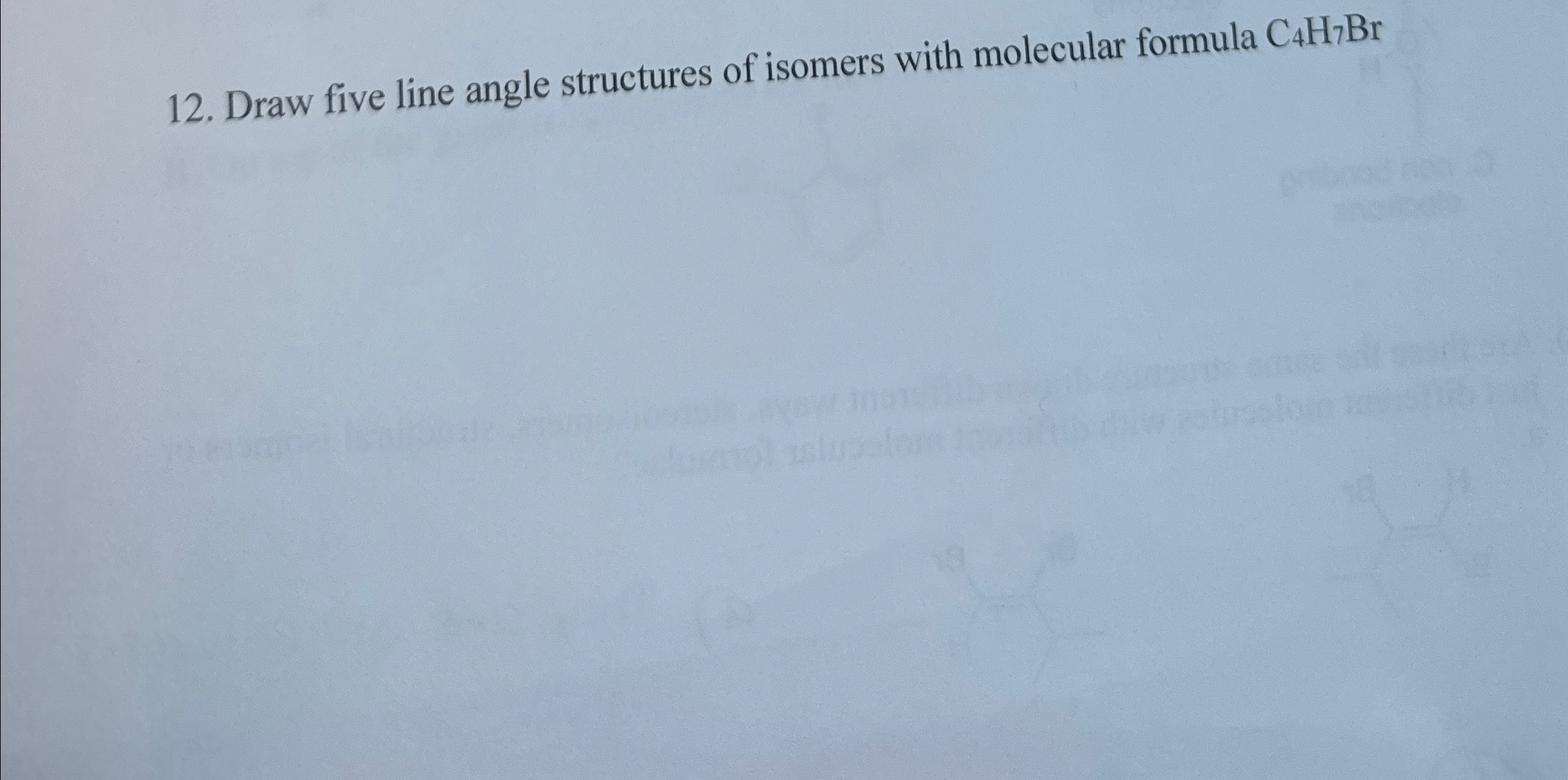 Solved Draw five line angle structures of isomers with | Chegg.com